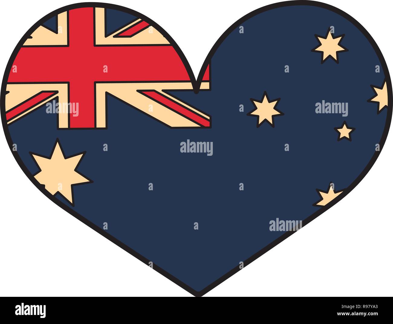 Heart shape australian flag icon hi-res stock photography and images ...