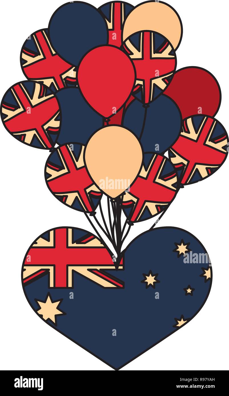 Heart shape australian flag icon Stock Vector Images - Alamy