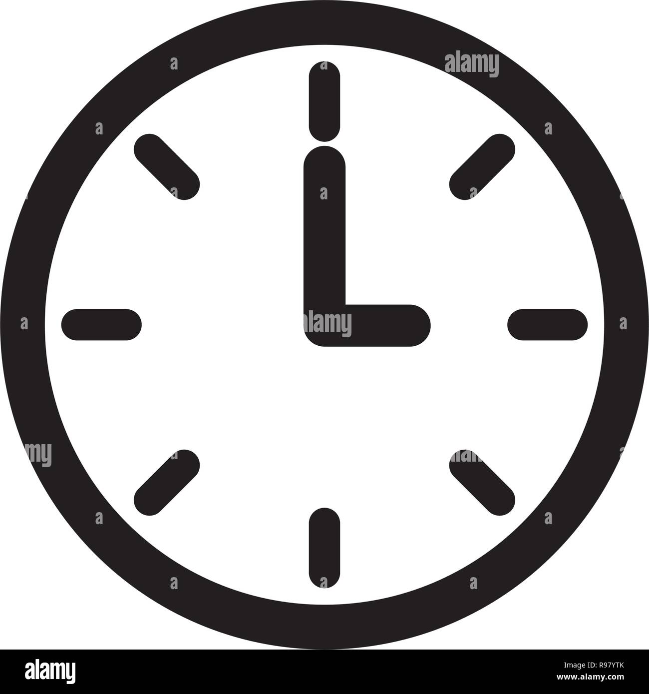 round clock time on white background vector illustration Stock Vector ...