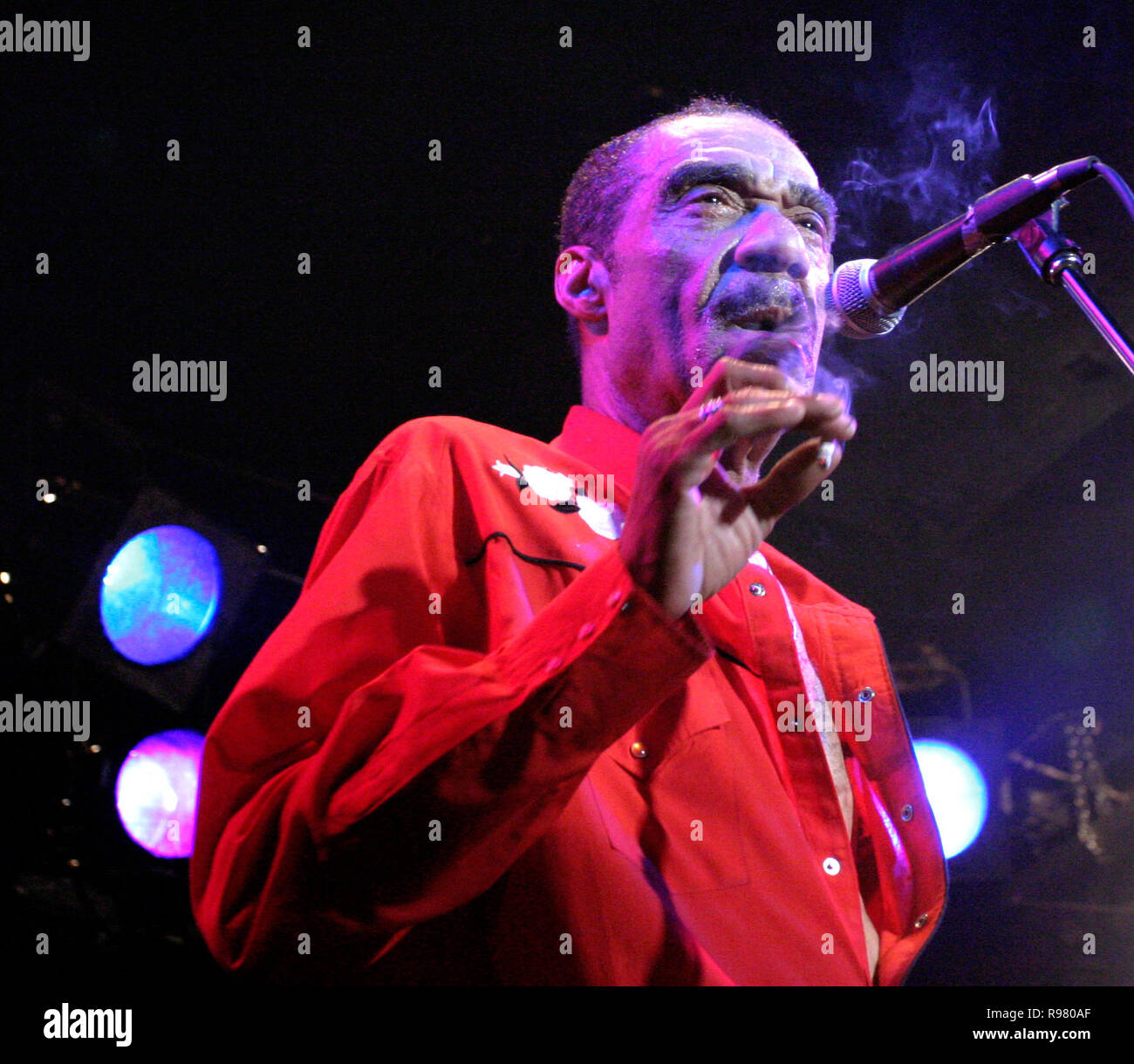 Andre Williams at the microphone, during a concert at Chicago's Double ...