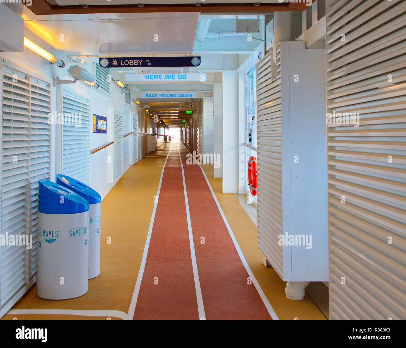 A Jogging Path on the open deck of a luxury Cruise Ship Stock Photo - Alamy