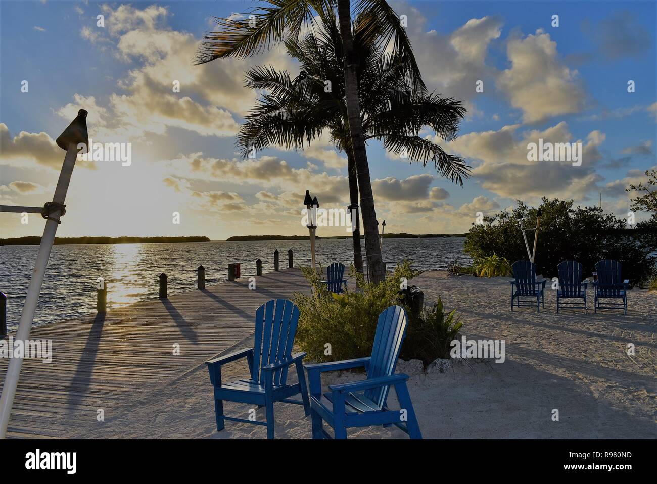 Ocean side beach view in the Florida Keys Stock Photo - Alamy