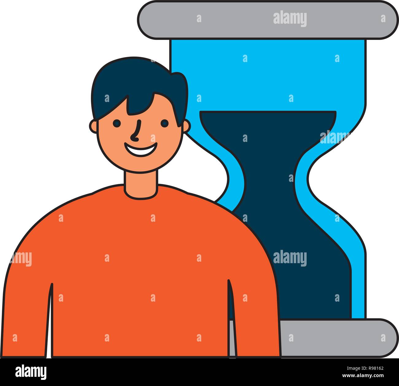 businessman with hour glass time vector illustration Stock Vector Image ...