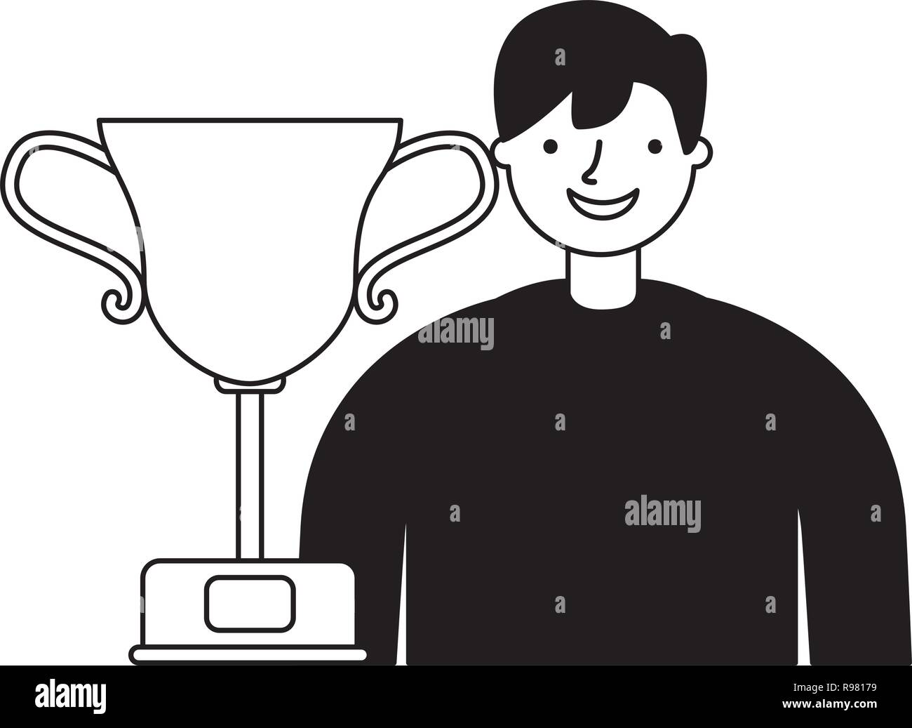 businessman and trophy award prize vector illustration Stock Vector ...