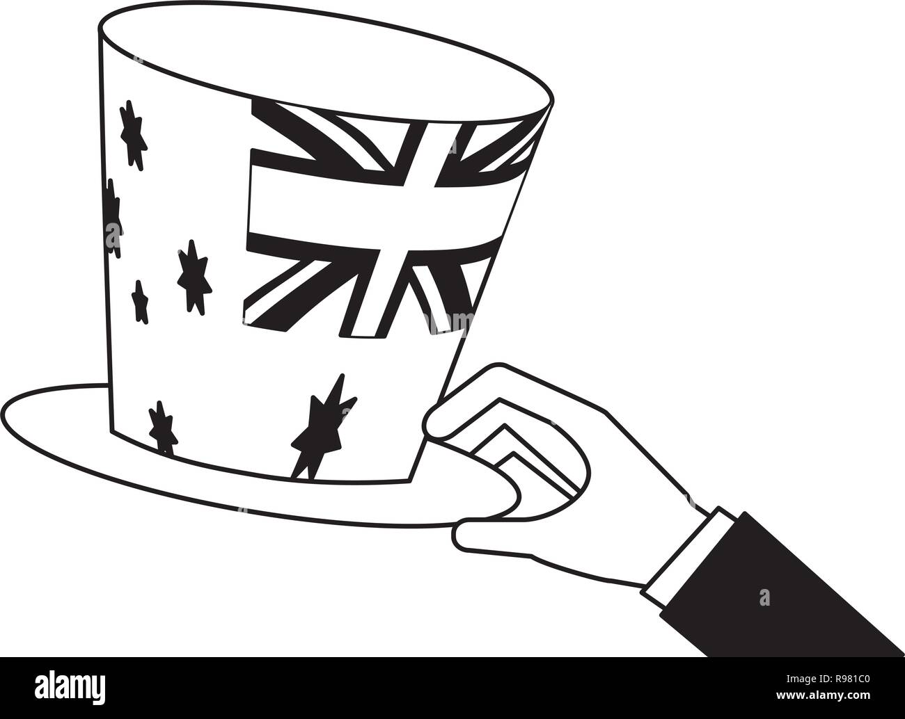 hand holding hat with australian flag vector illustration Stock Vector ...