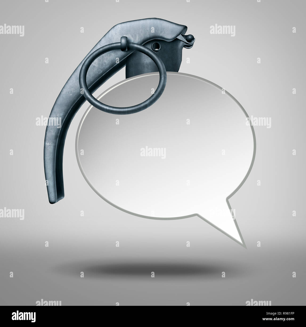 Speech bomb and hate talk or abusive language social issue symbol ...