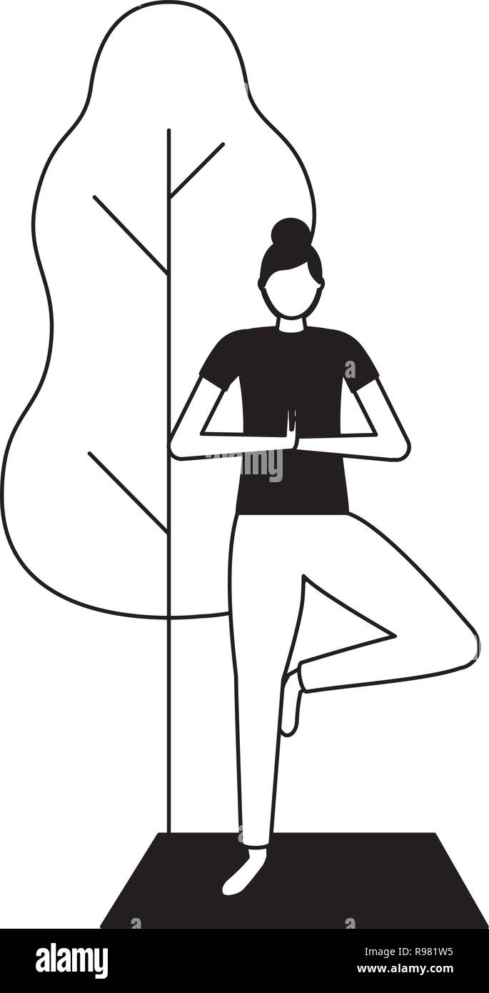 Outdoor fitness woman stretching Stock Vector Images - Alamy