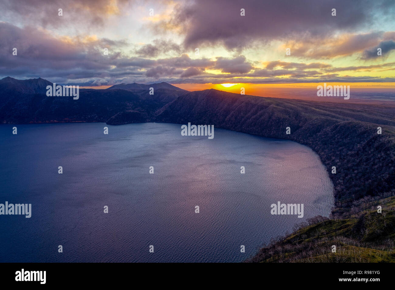 Aerial Photography of Lake Mashu, Hokkaido, Japan Stock Photo - Alamy