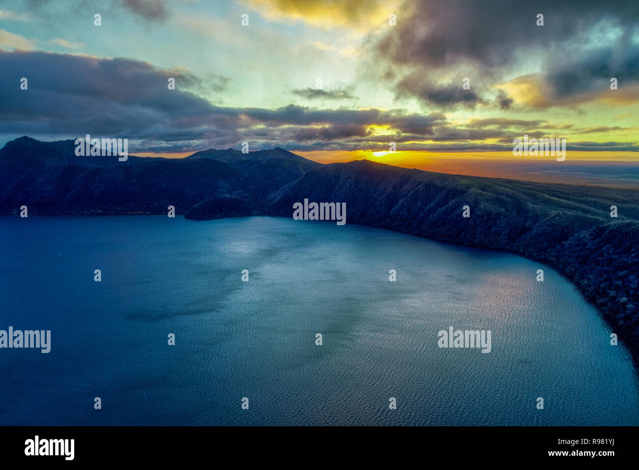 Aerial Photography of Lake Mashu, Hokkaido, Japan Stock Photo - Alamy