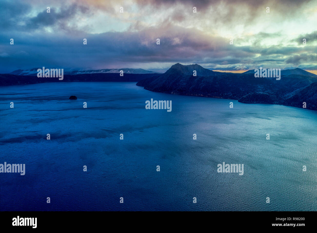 Aerial Photography of Lake Mashu, Hokkaido, Japan Stock Photo - Alamy