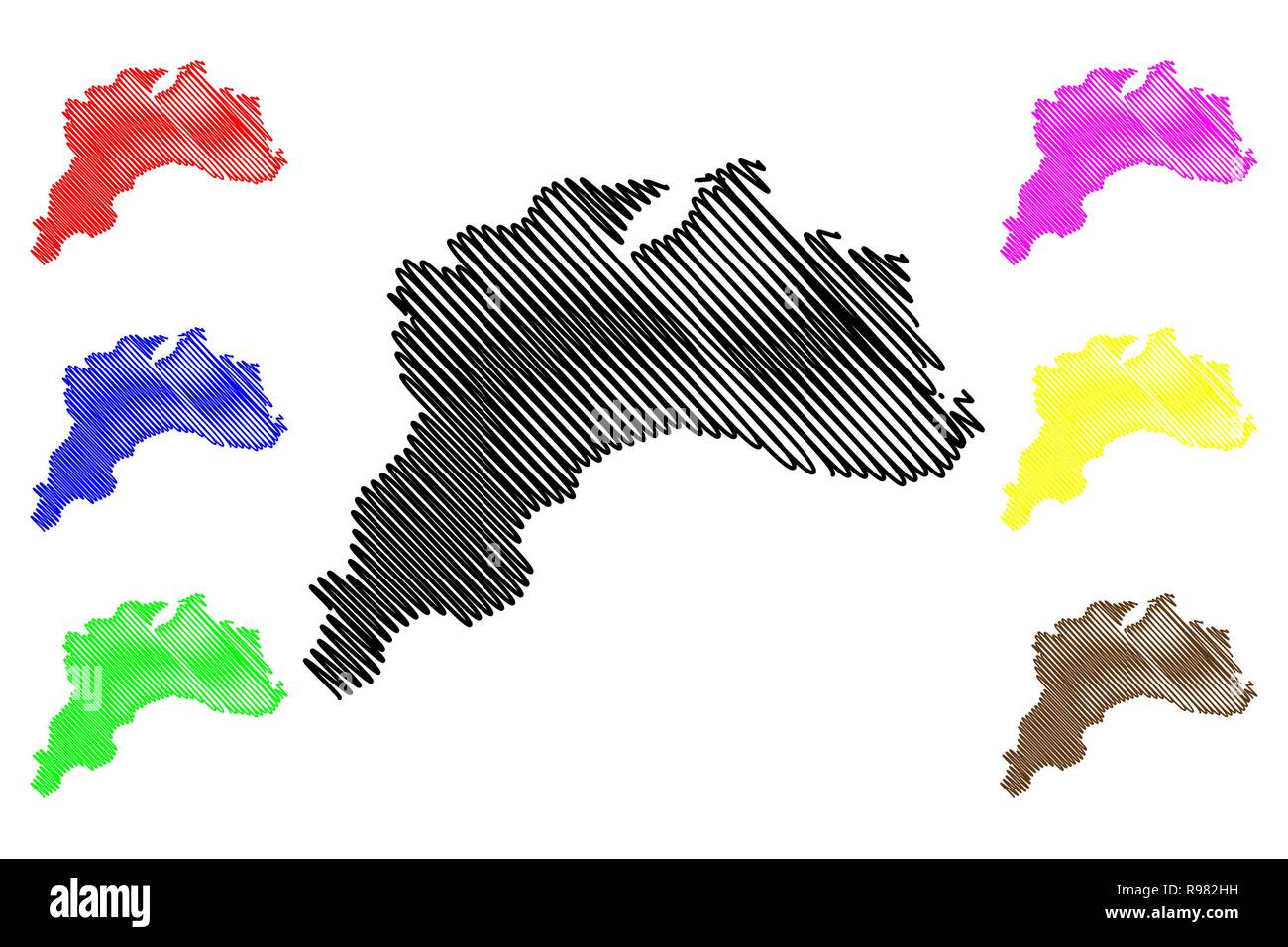 Burdur (Provinces of the Republic of Turkey) map vector illustration ...