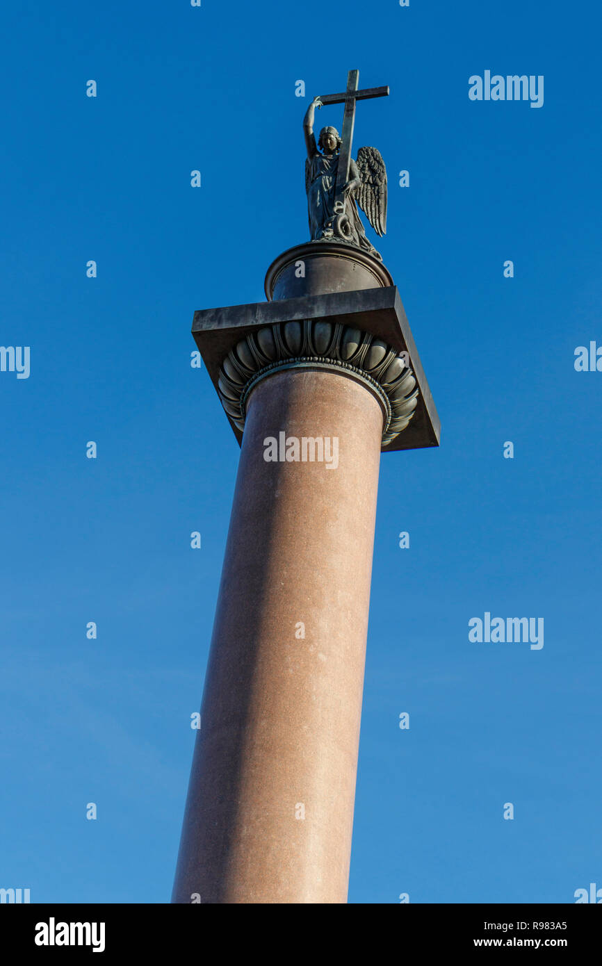 1834 Alexander Column in Palace Square, St Petersburg, Russia. By ...