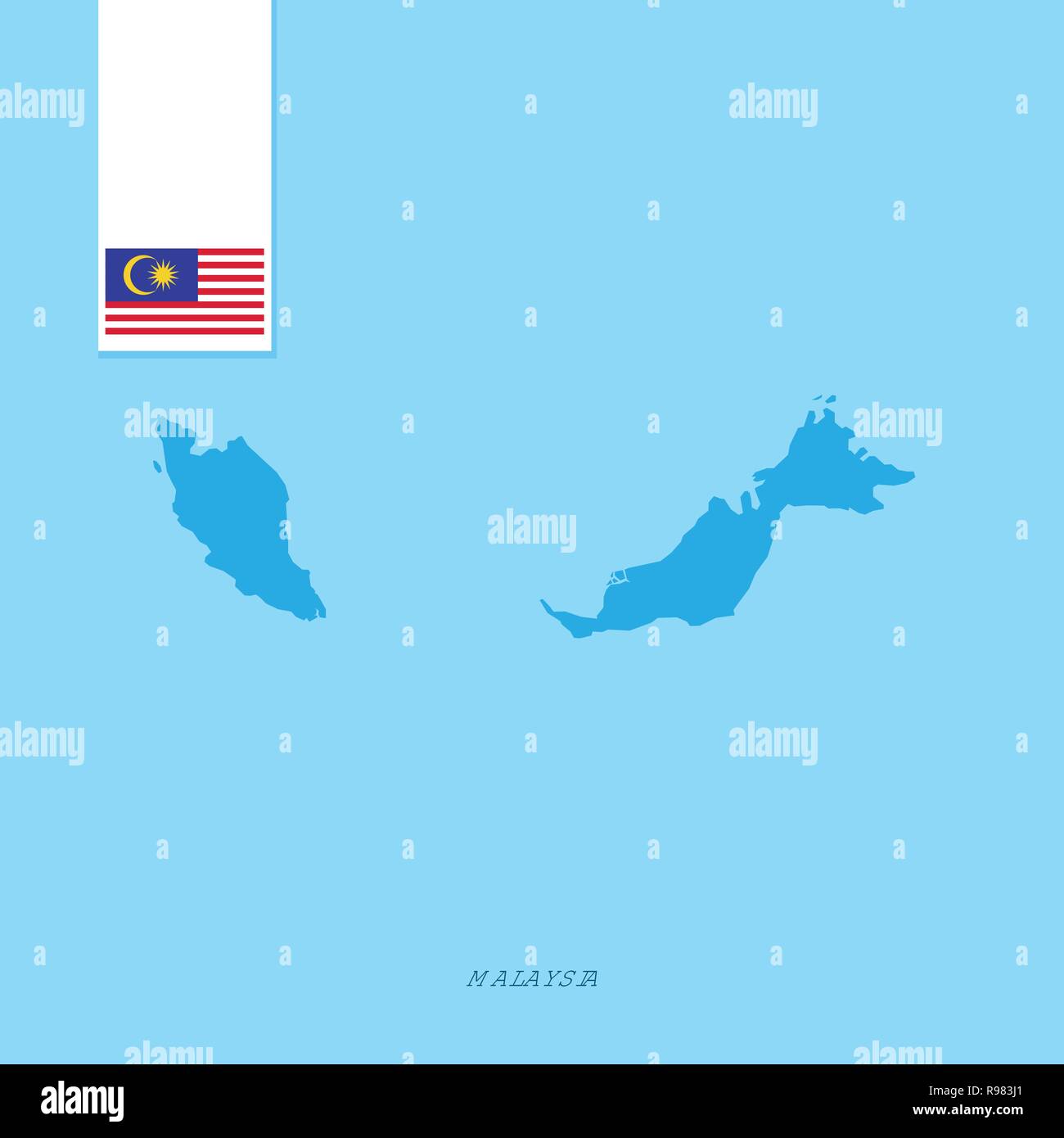 Malaysia country map hi-res stock photography and images - Alamy