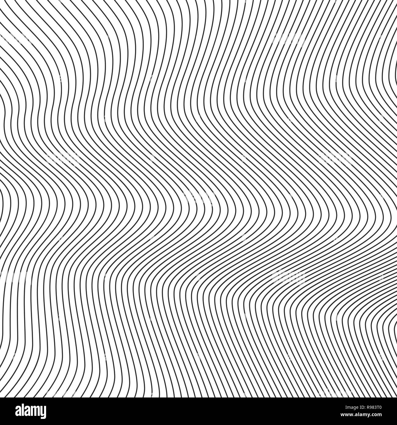 Abstract linear pattern. Vector illustration. Black background with ...