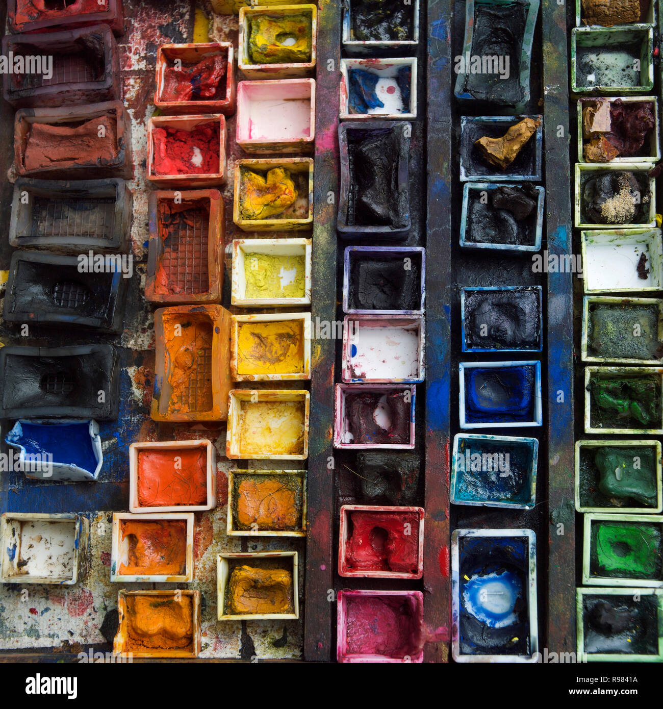 Box of watercolor paints box Stock Photo - Alamy