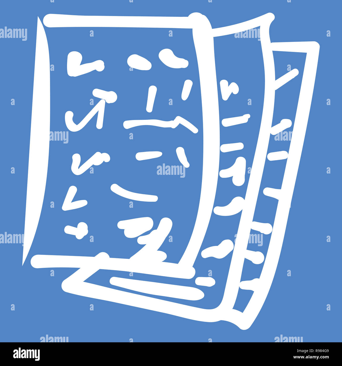 Sheets with notes, notes. Children s drawing doodle Stock Photo - Alamy