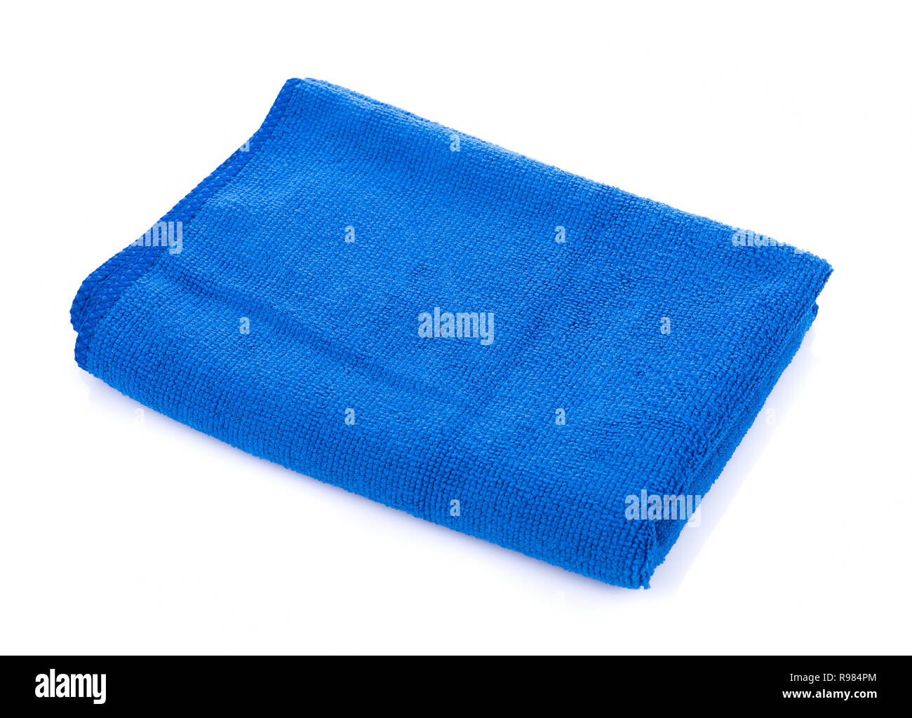 Blue Microfiber Cloth Isolated on White Background Stock Photo - Alamy