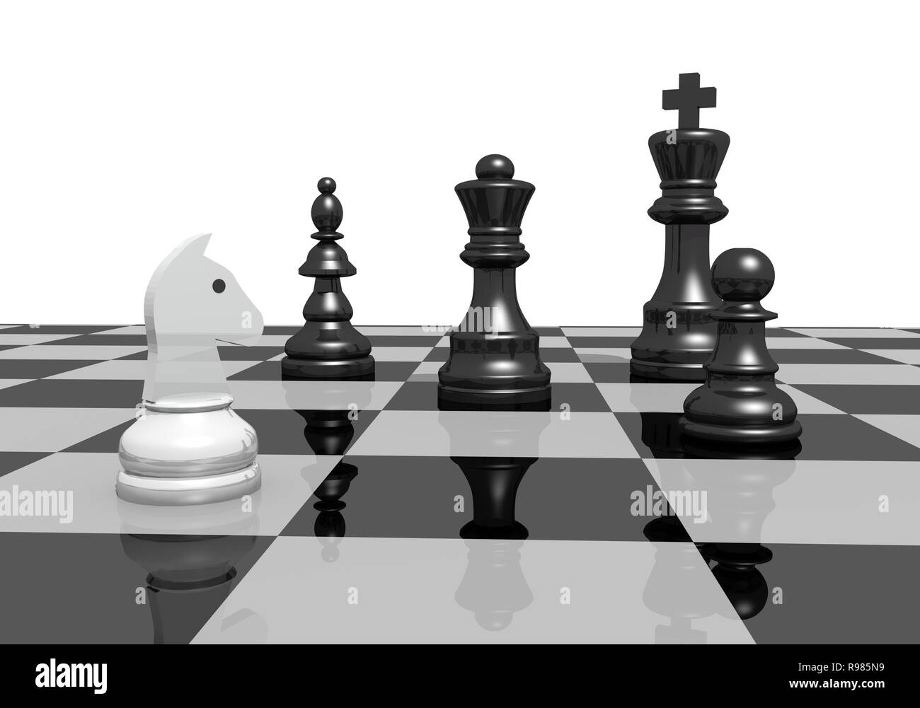 chess pawn chessmen boardgame figures 3d illustration Stock Photo - Alamy