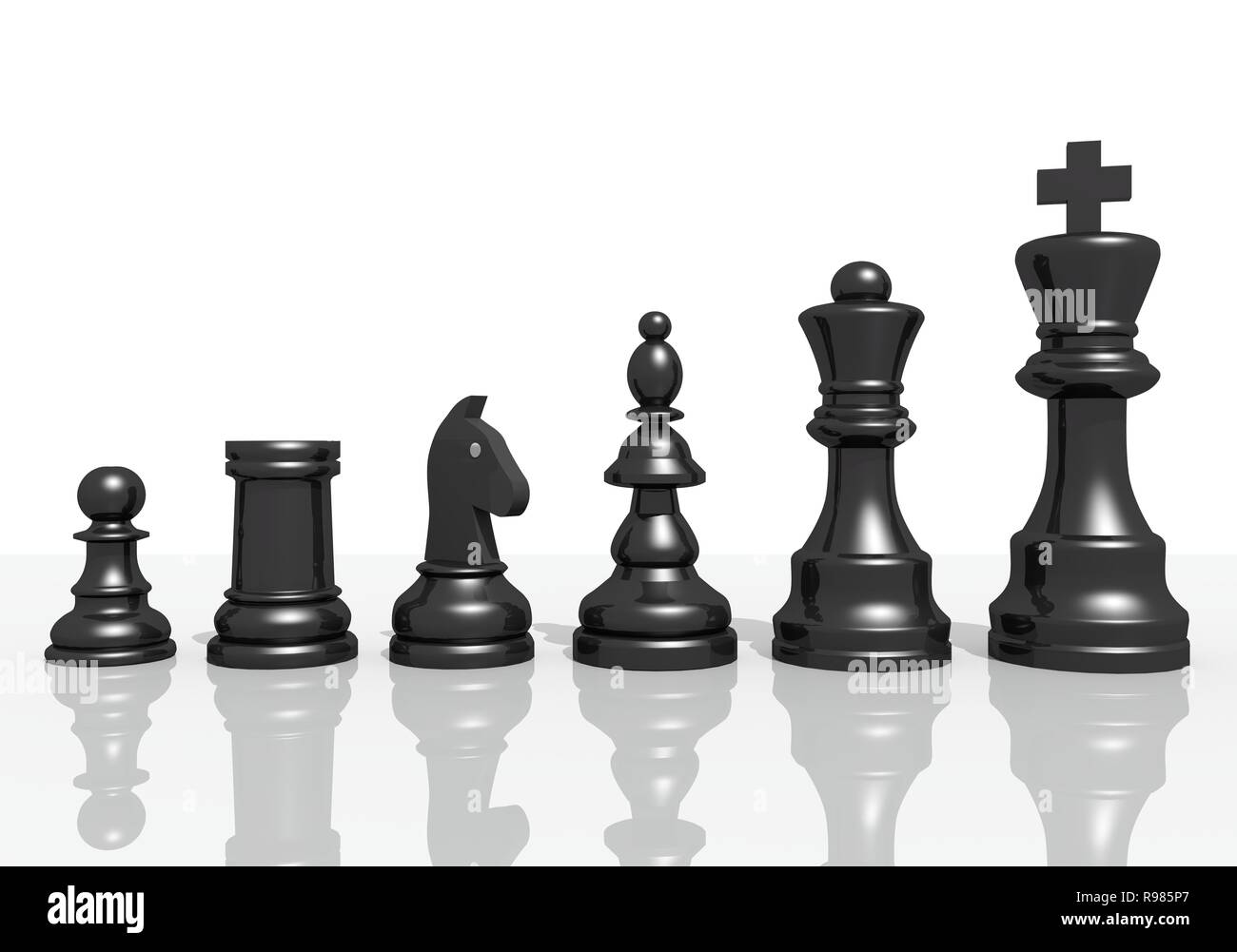 chess pawn chessmen boardgame figures 3d illustration Stock Photo - Alamy