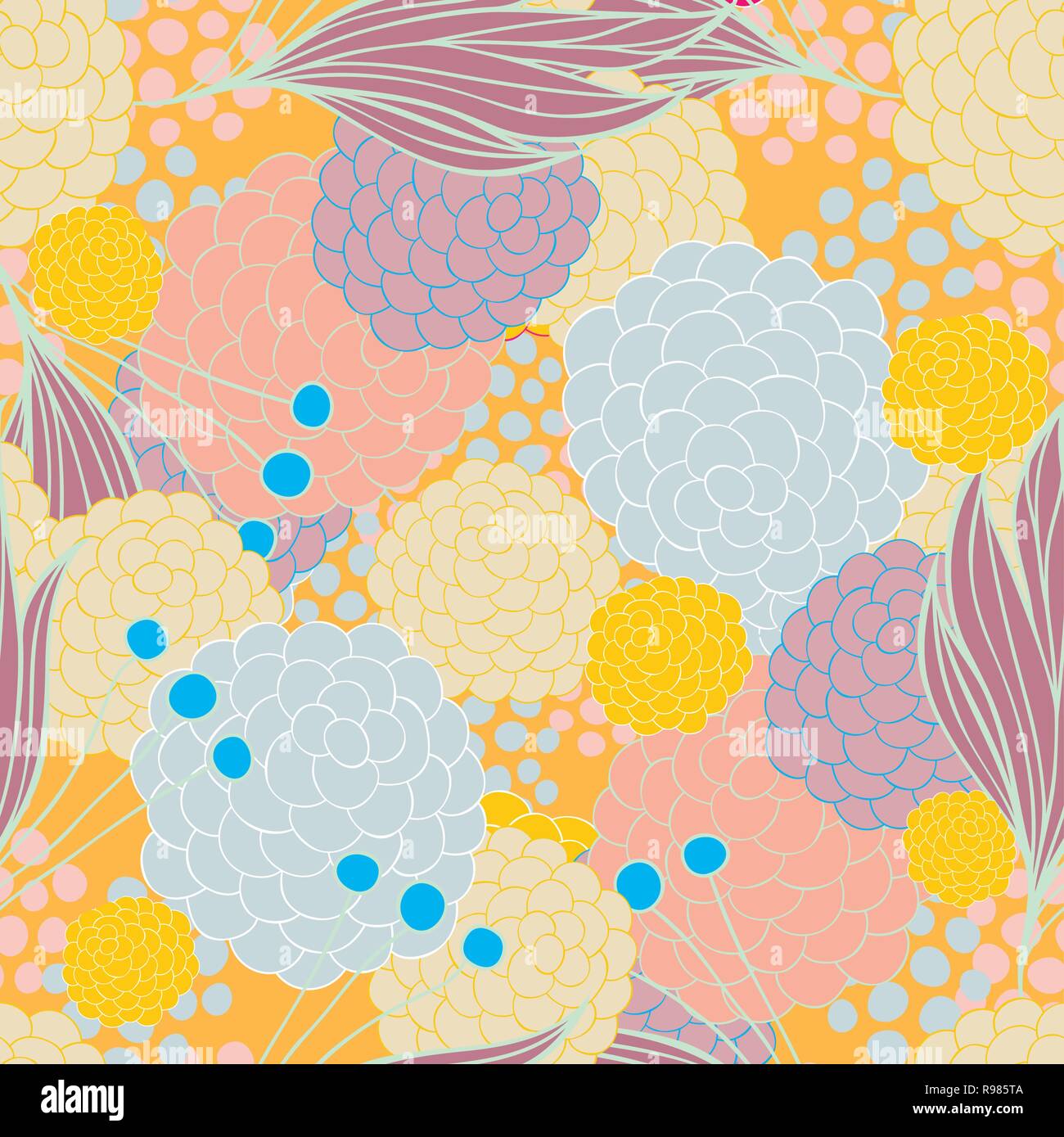 Colorful floral seamless background pattern. Wallpaper, pattern fills ...