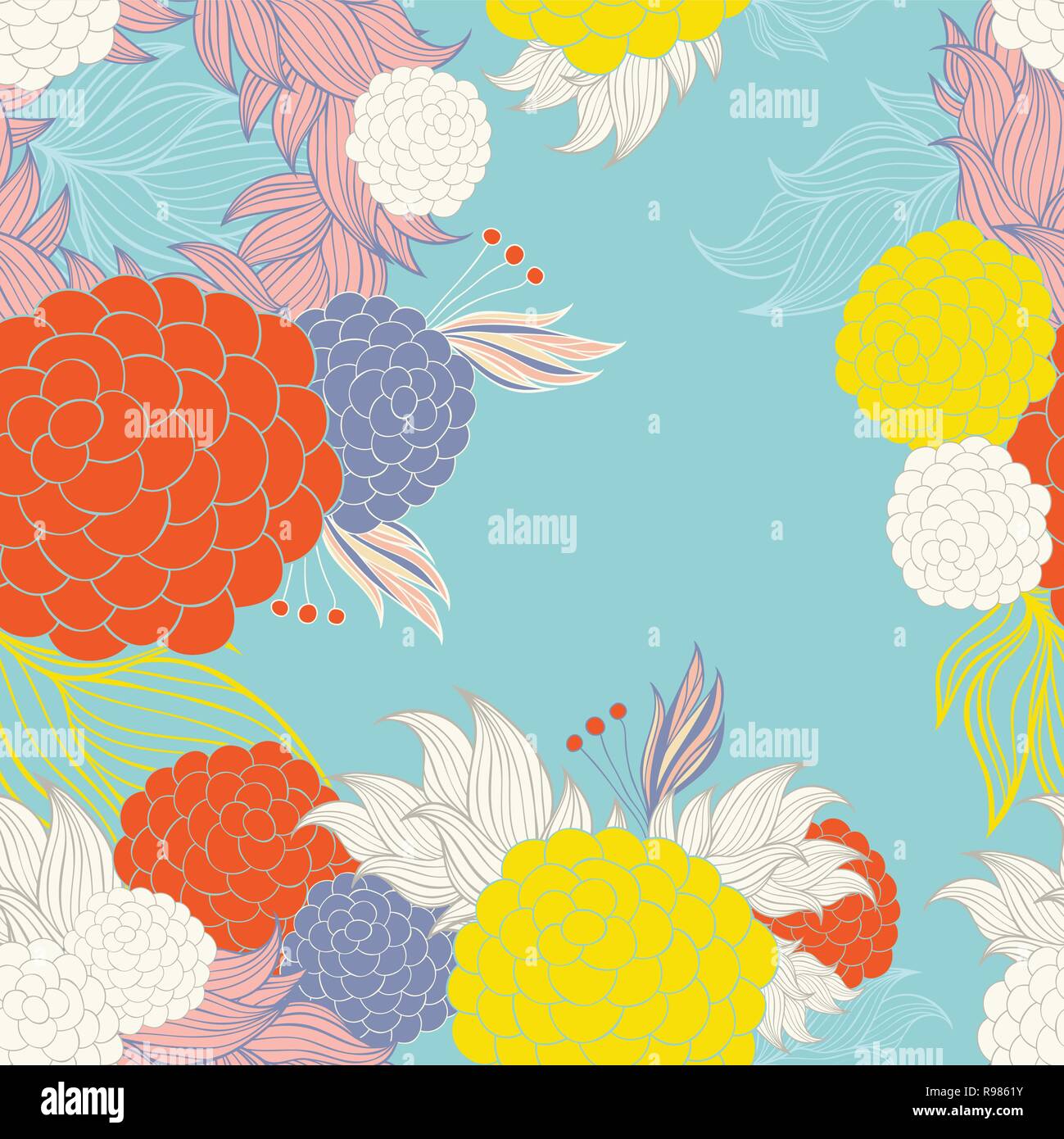Colorful floral seamless background pattern.Wallpaper, pattern fills ...