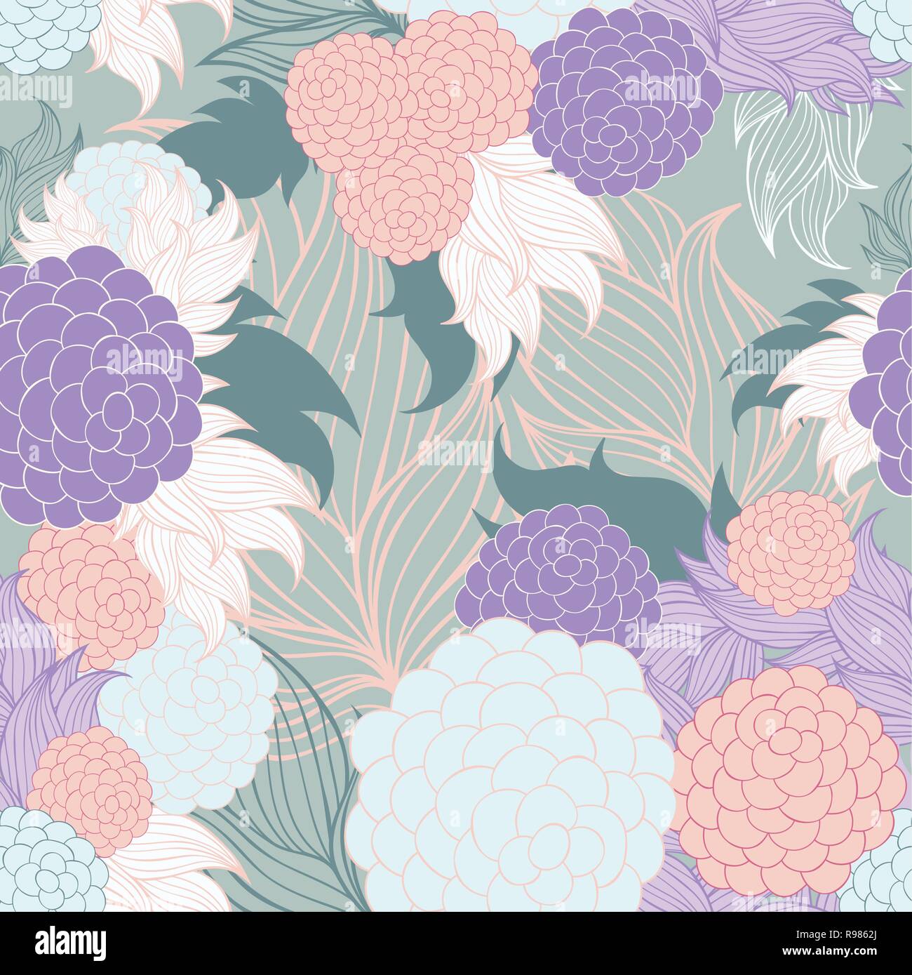 Colorful floral seamless background pattern.Wallpaper, pattern fills ...