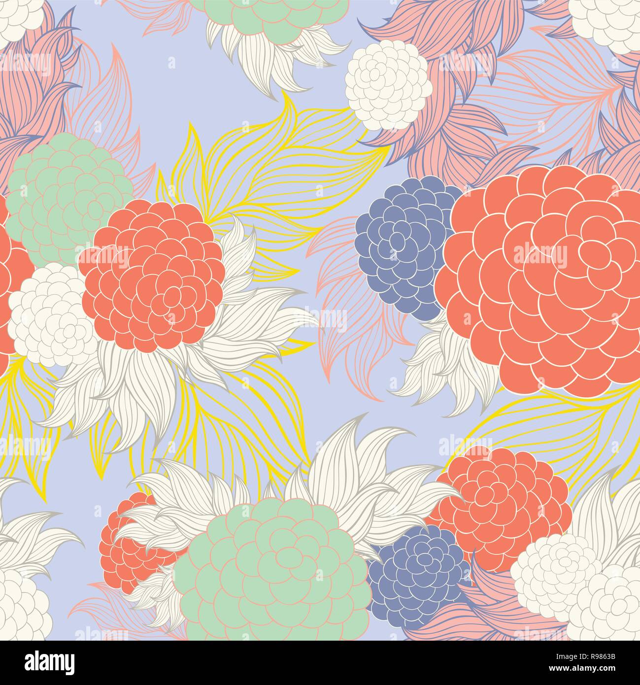 Colorful floral seamless background pattern.Wallpaper, pattern fills ...