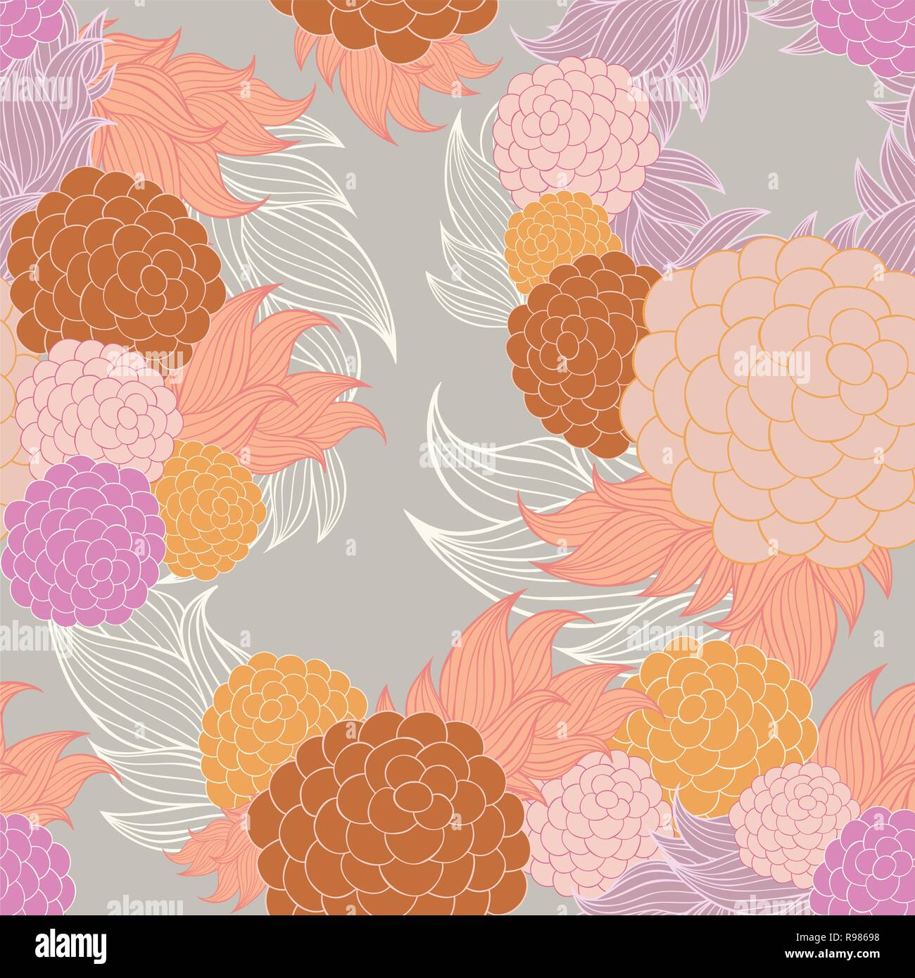 Colorful floral seamless background pattern.Wallpaper, pattern fills ...