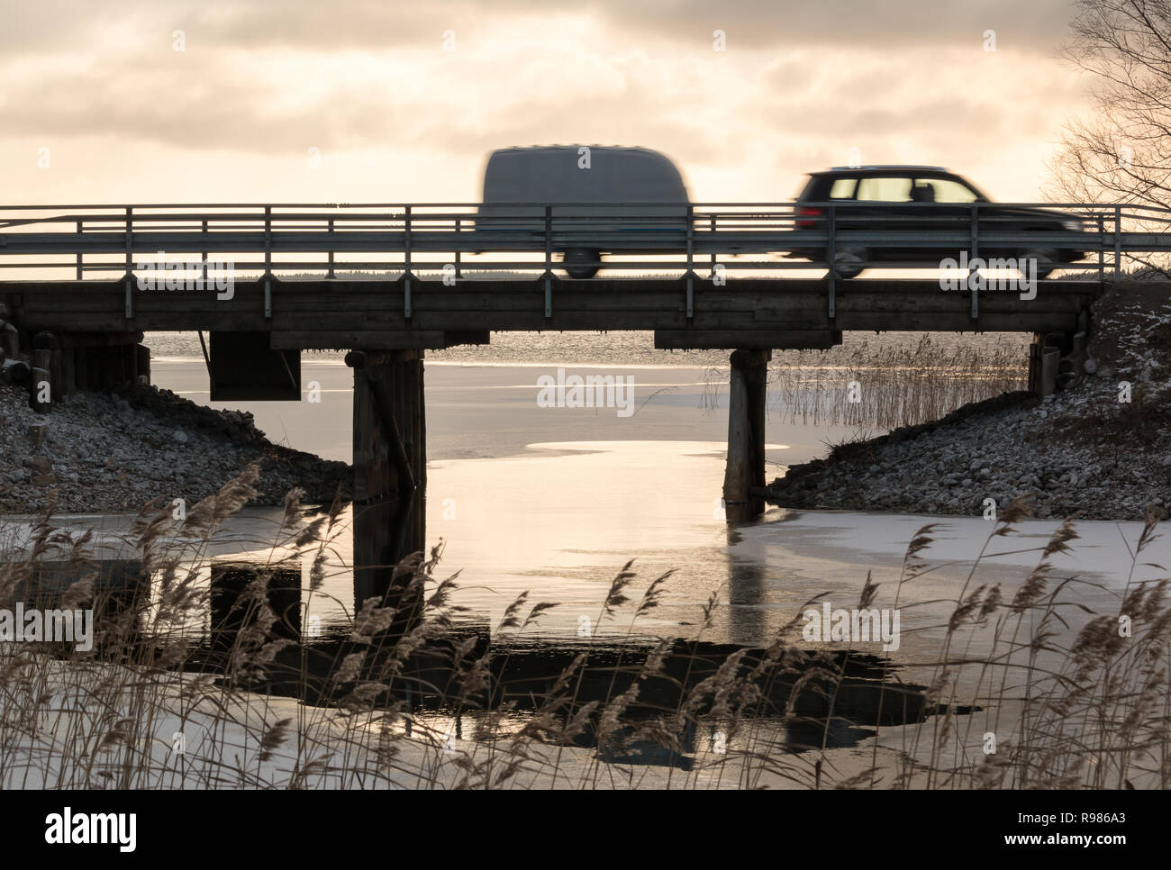 Car trailer cross bridge hi-res stock photography and images - Alamy