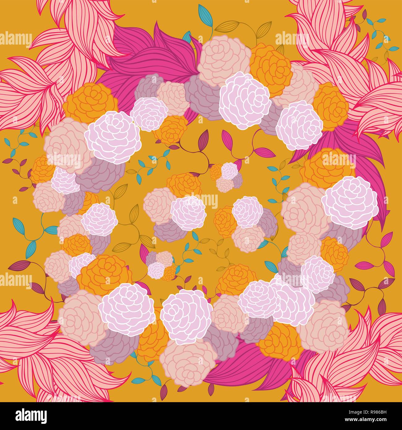 Colorful floral seamless background pattern.Wallpaper, pattern fills ...