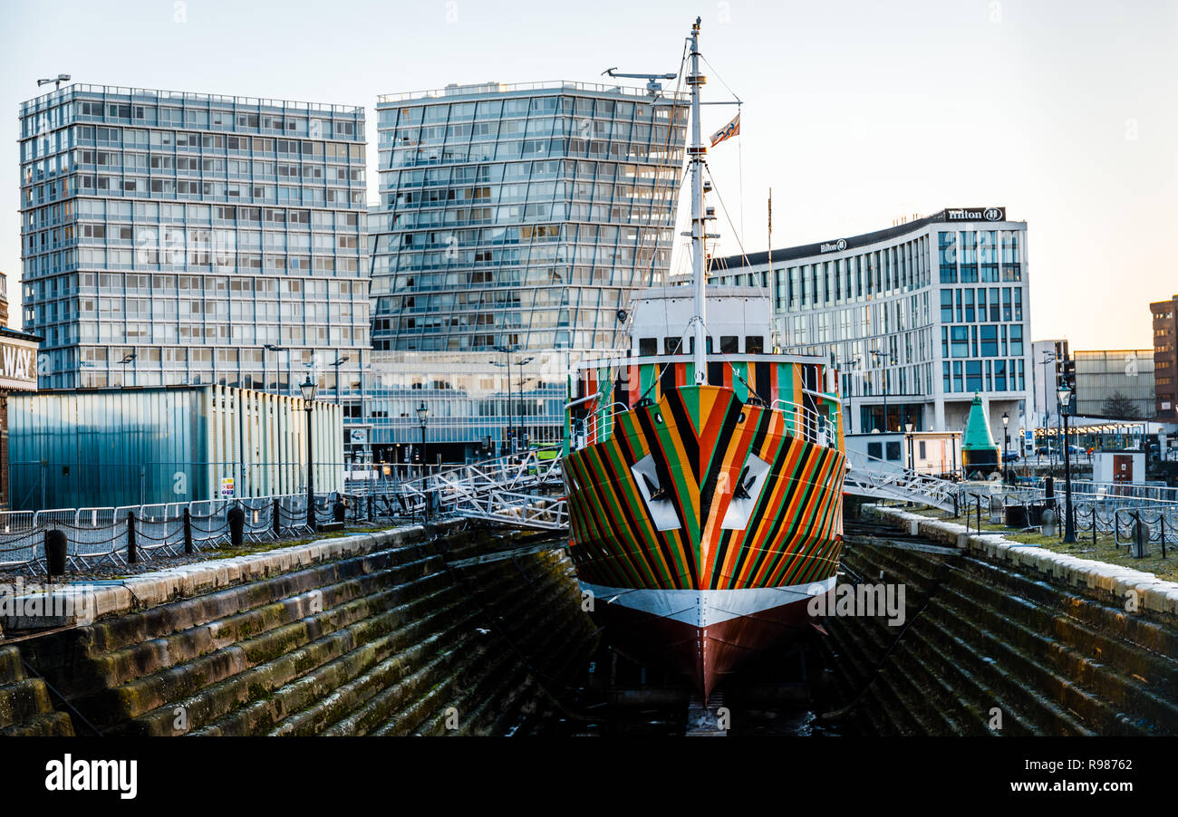 Colorful Ship in a Shipyard in Liverpool, United Kingdom Stock Photo ...