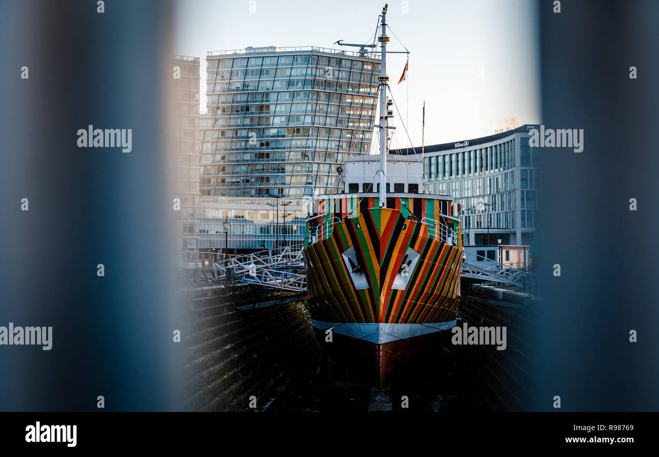 Colorful Ship in a Shipyard in Liverpool, United Kingdom Stock Photo ...