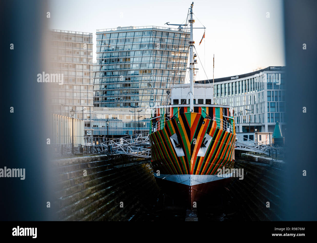 Colorful Ship in a Shipyard in Liverpool, United Kingdom Stock Photo ...