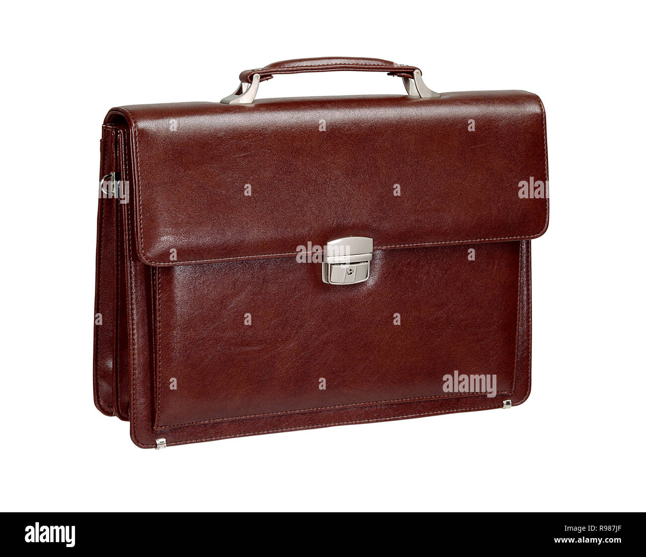 Business leather bag isolated on white background Stock Photo - Alamy