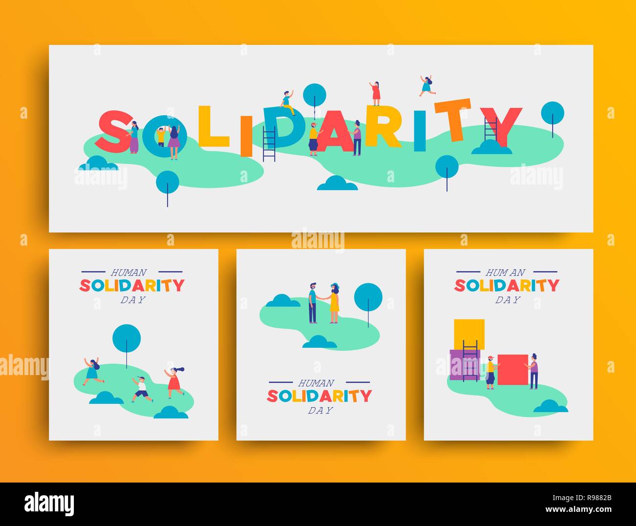International Human Solidarity Day card set for equality and community ...