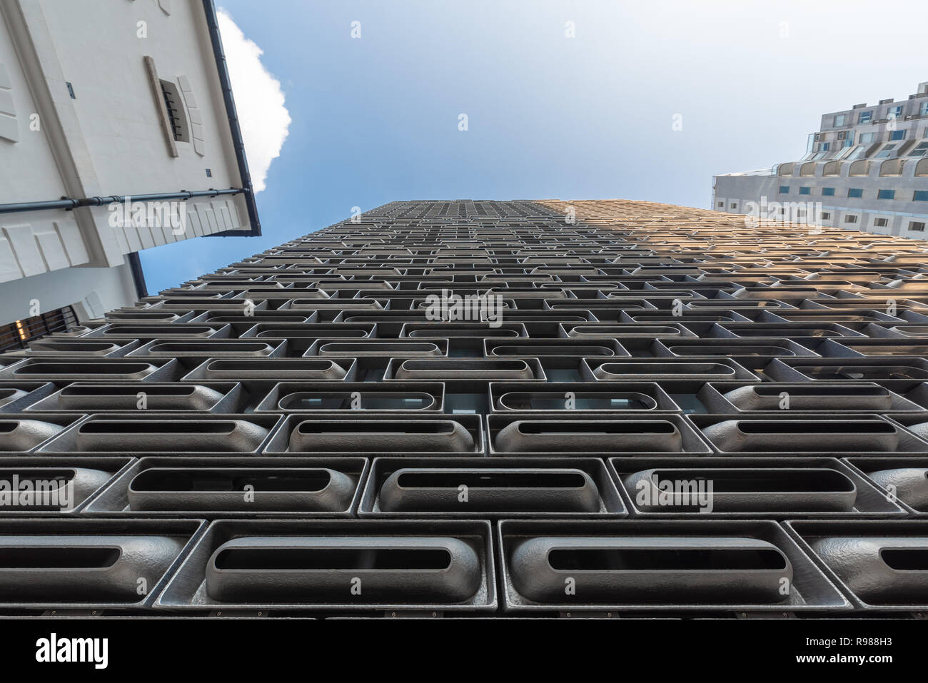 Abstract design building wall, low angle photo Stock Photo - Alamy