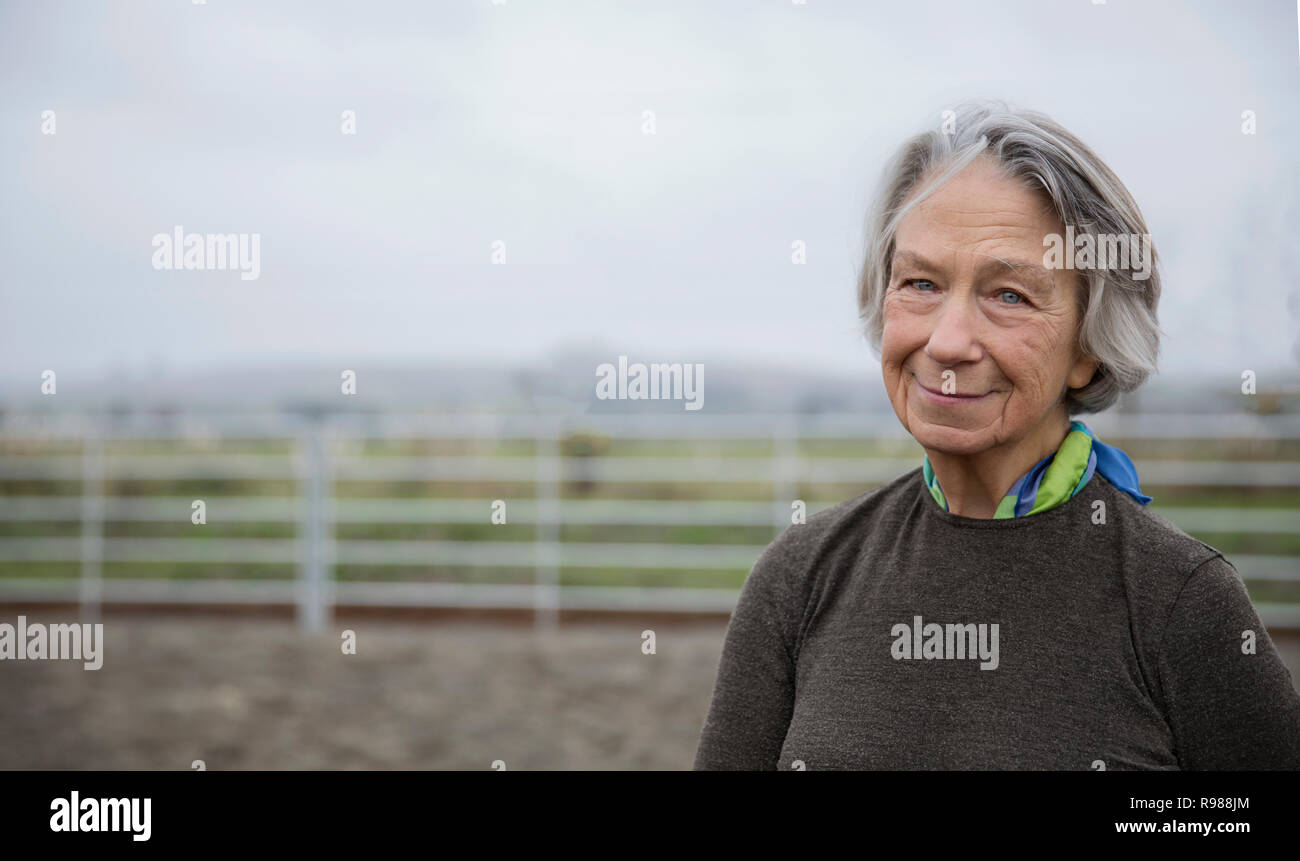Senior Woman at Ranch Stock Photo - Alamy