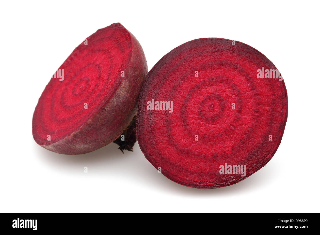 Half red beet roots isolated on white background Stock Photo - Alamy