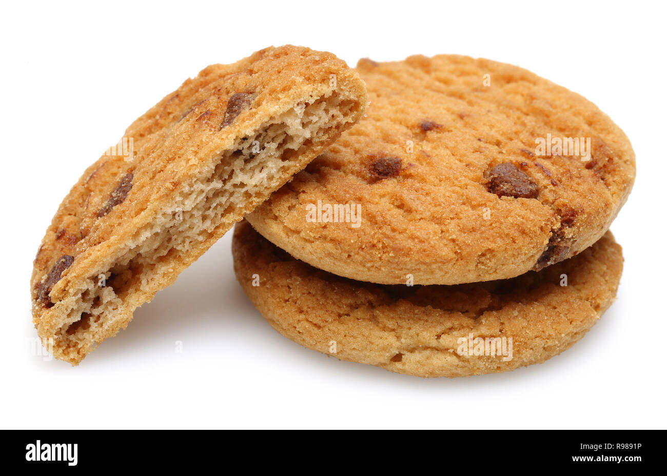 Whole and half chocolate cookies Stock Photo - Alamy