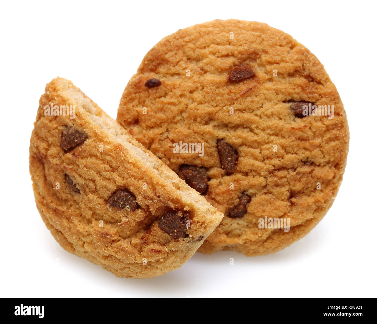 Whole and half chocolate cookies Stock Photo - Alamy