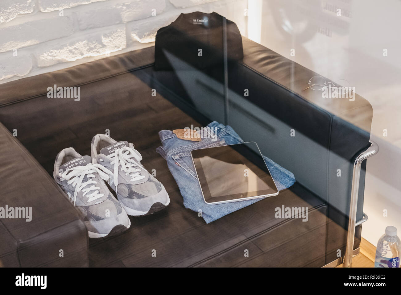 Prague, Czech Republic - August 28, 2018: Steve Jobs' clothes on ...