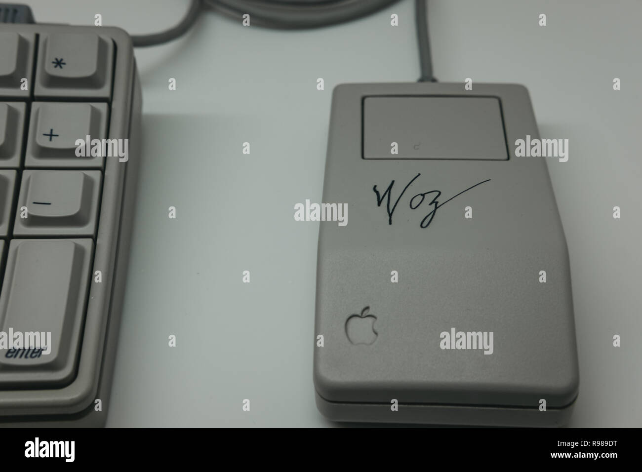 Prague, Czech Republic - August 28, 2018: Old Apple mouse signed by ...