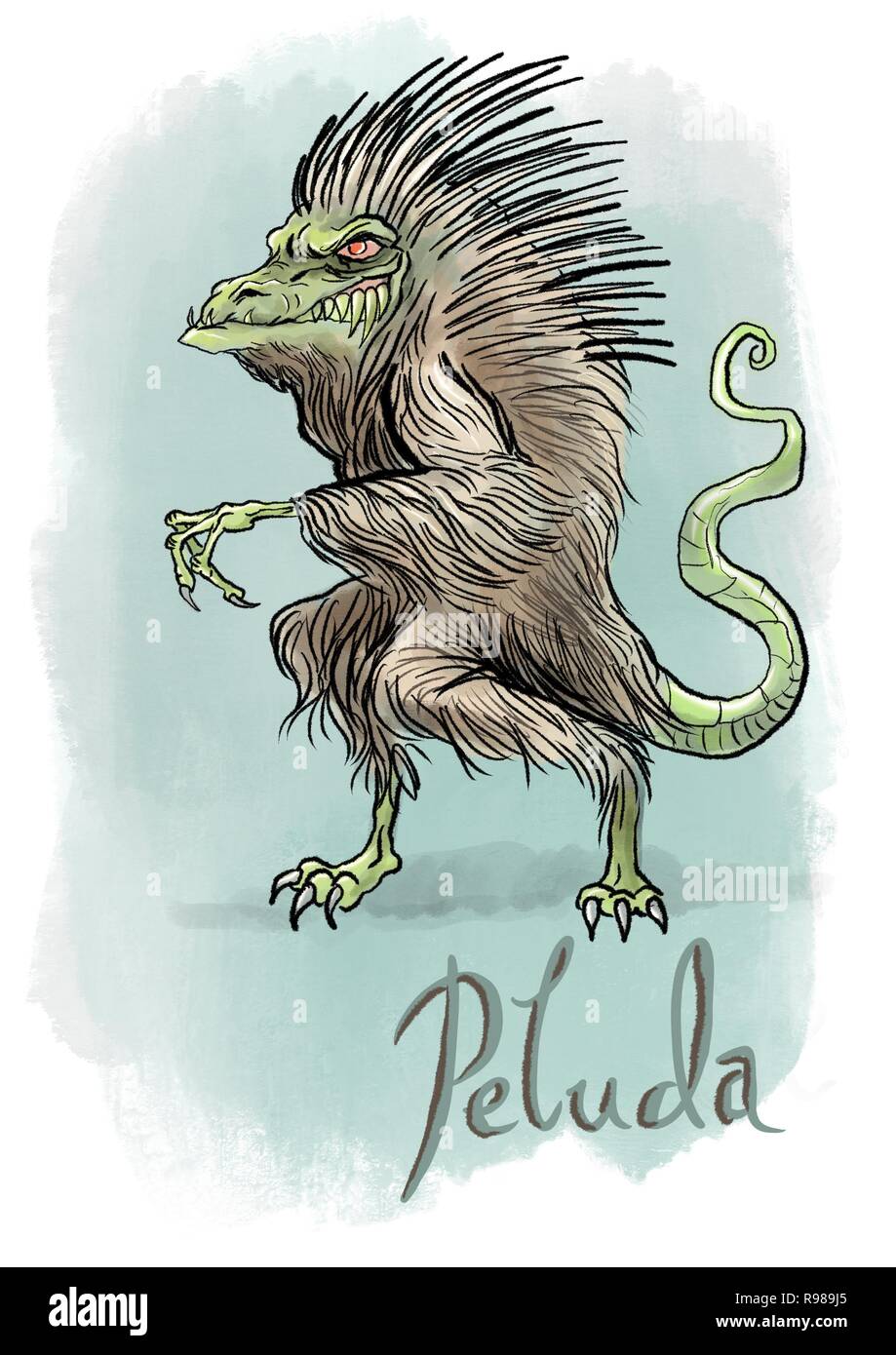 cryptozoological monster illustration Stock Photo - Alamy