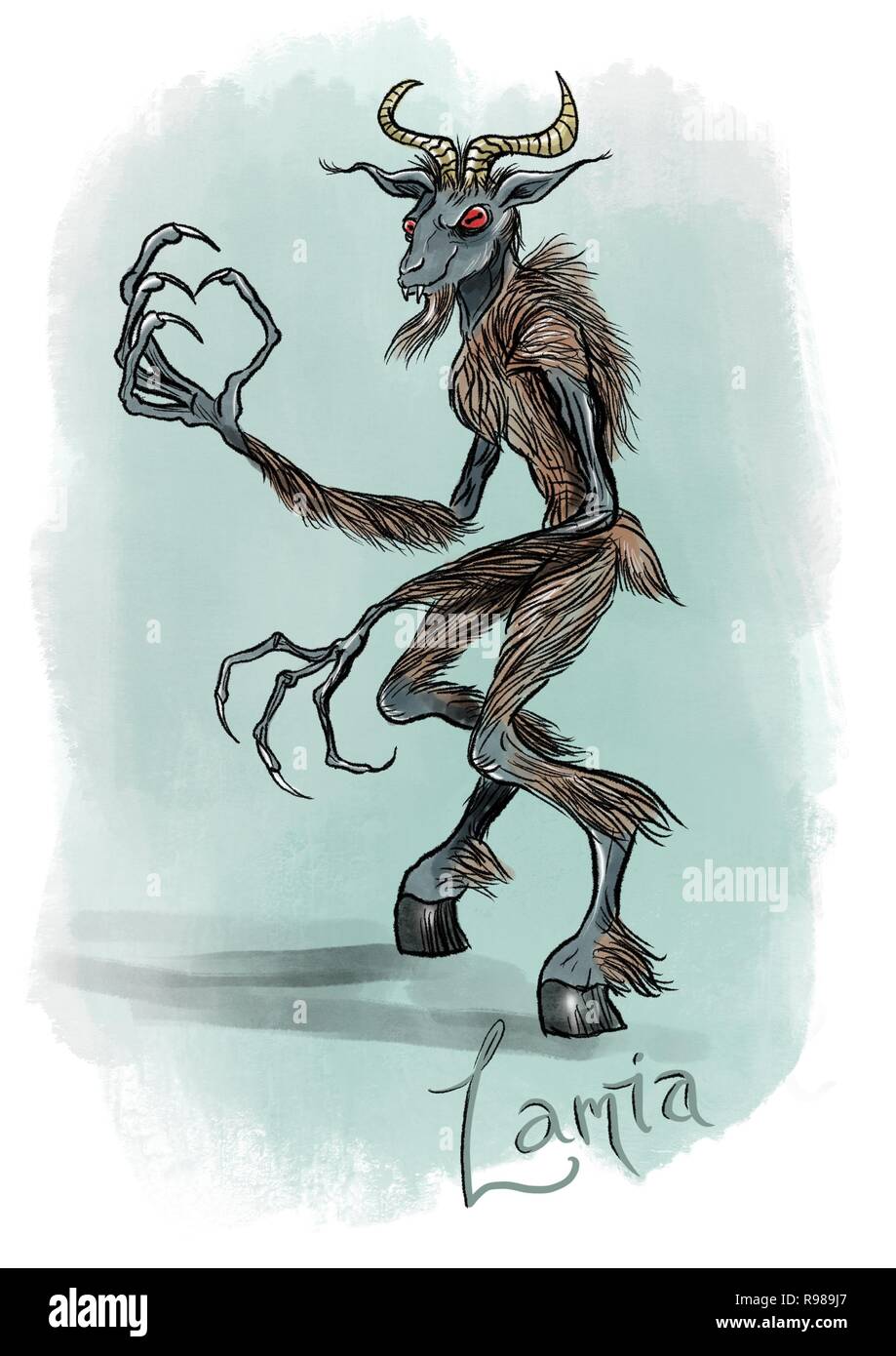 cryptozoological monster illustration Stock Photo - Alamy