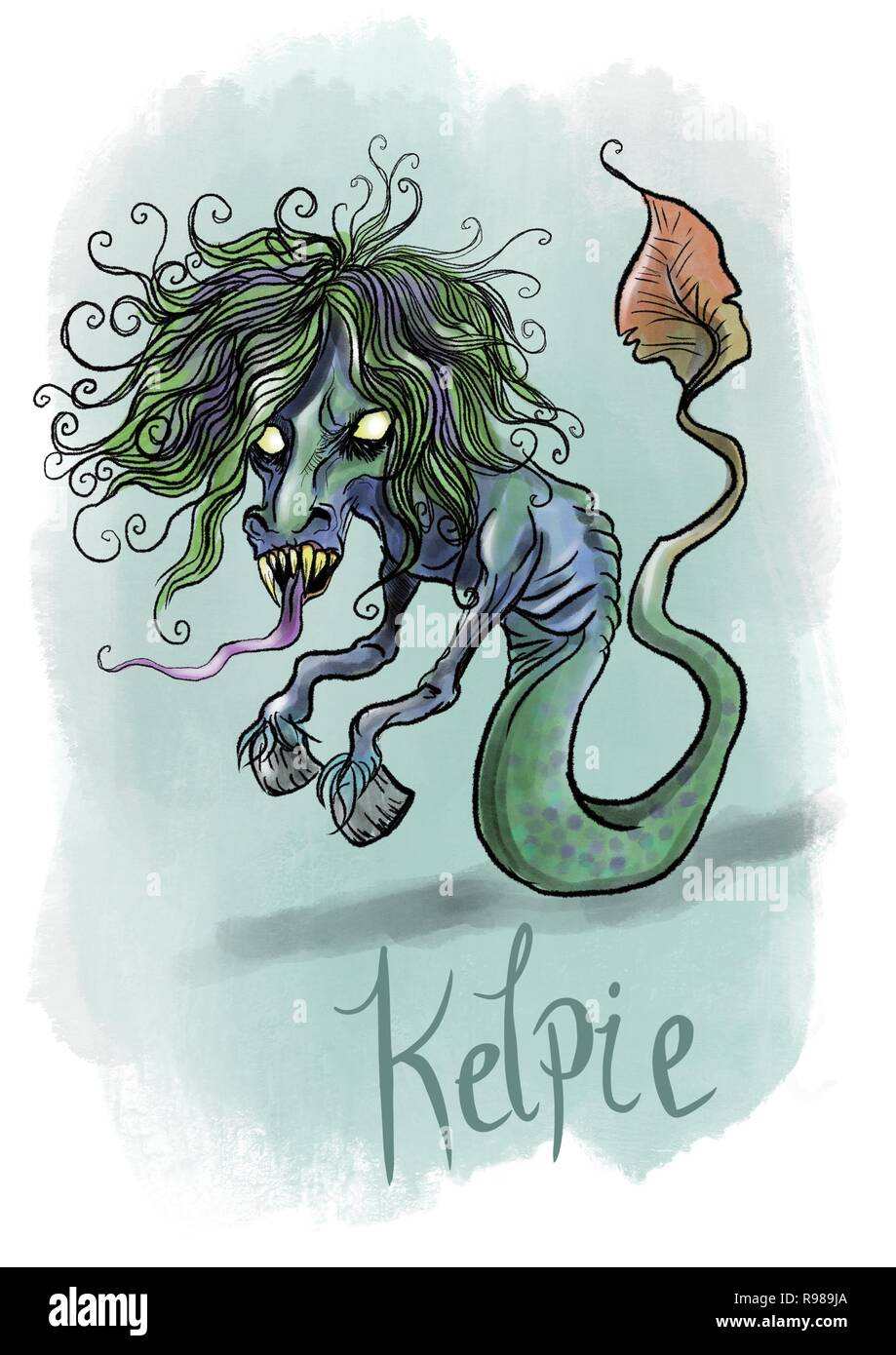 cryptozoological monster illustration Stock Photo - Alamy