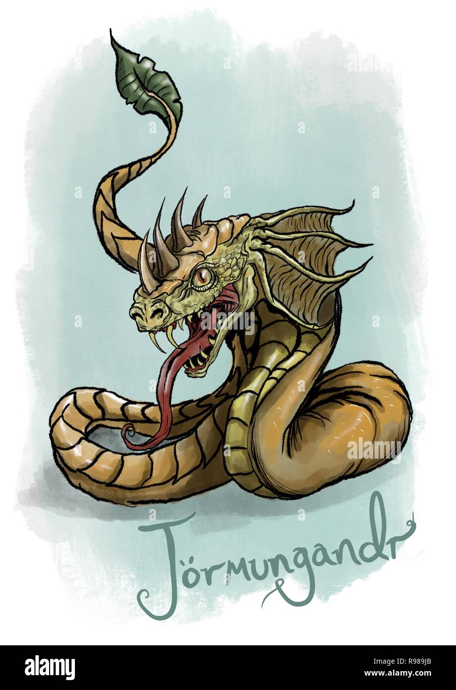 cryptozoological monster illustration Stock Photo - Alamy