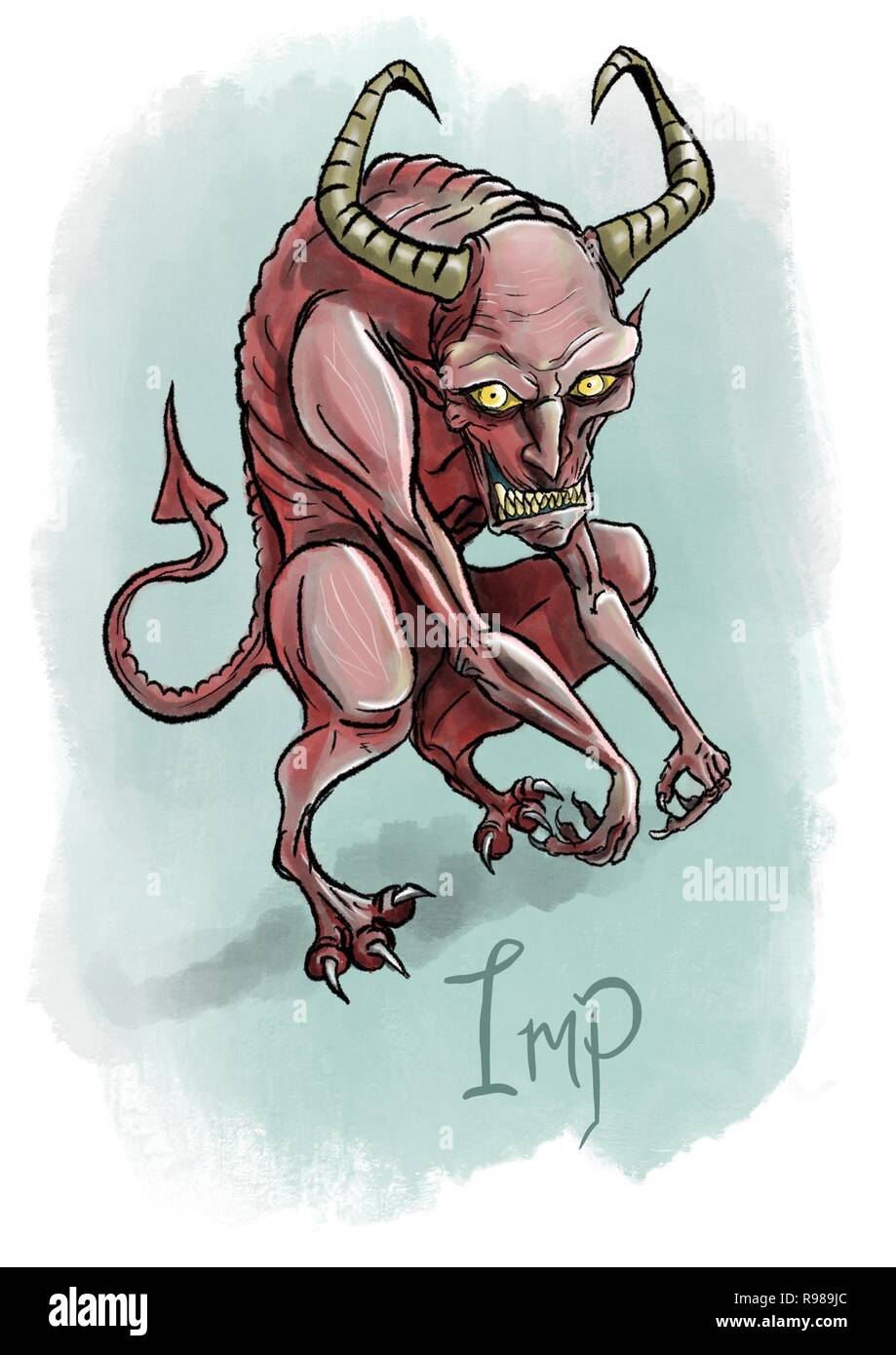 cryptozoological monster illustration Stock Photo - Alamy