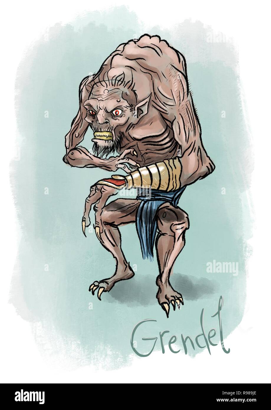 cryptozoological monster illustration Stock Photo - Alamy