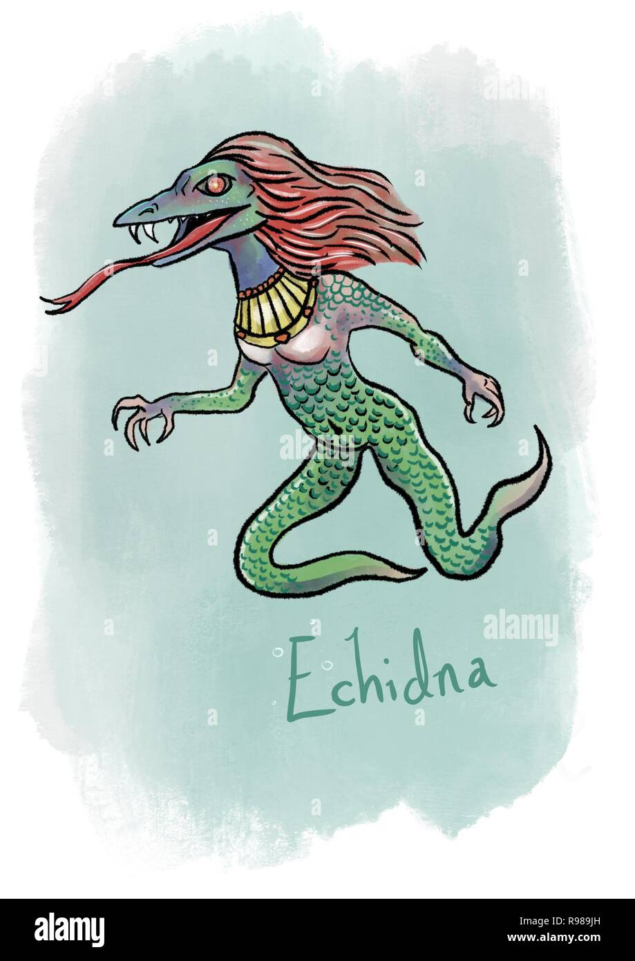 cryptozoological monster illustration Stock Photo - Alamy