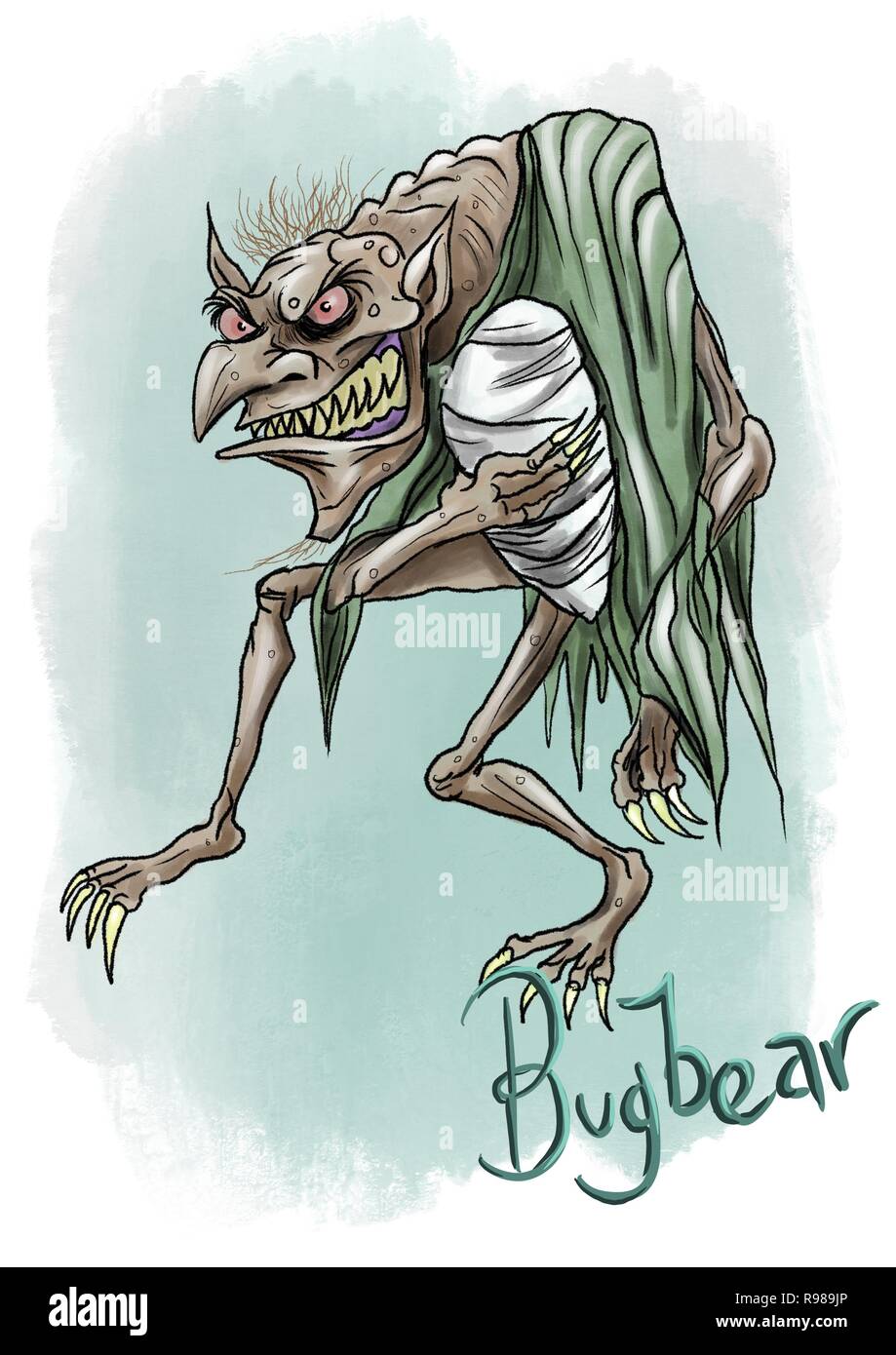 cryptozoological monster illustration Stock Photo - Alamy